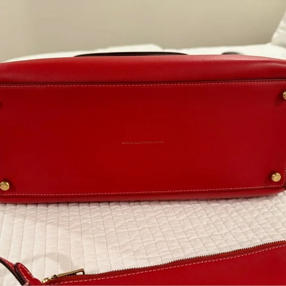 Coach | Bags | Coach Rae Tote Bag In Red Leather With Pouch | Poshmark